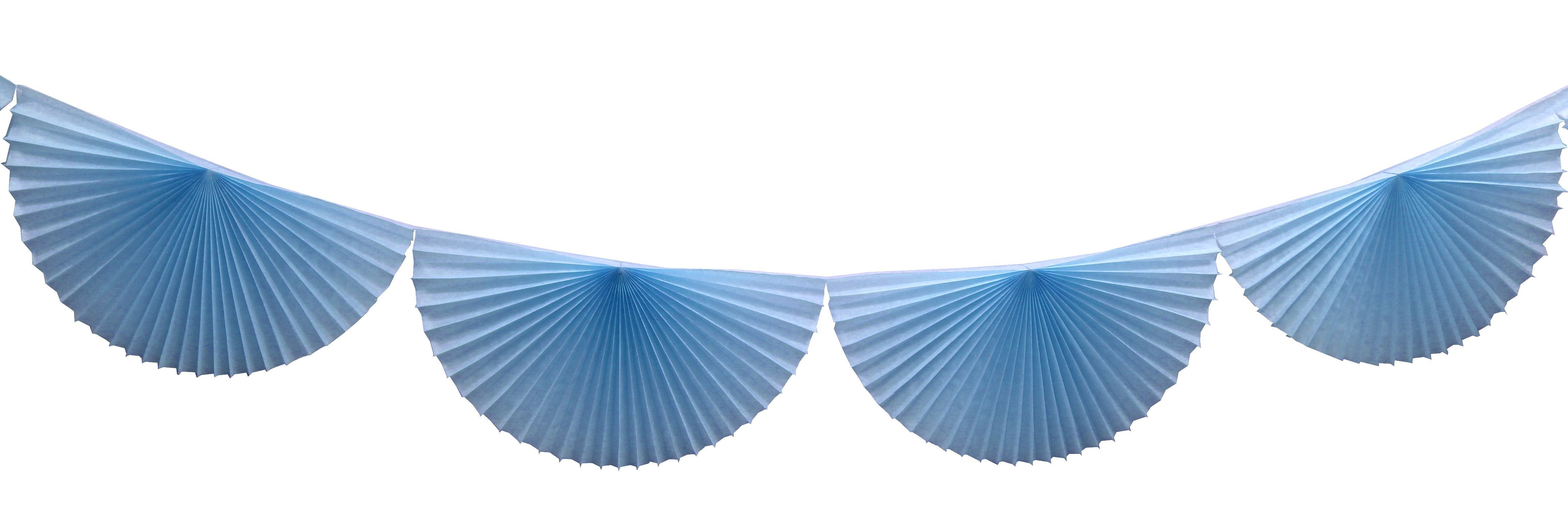 Light Blue Tissue Fan Bunting Garland from Devra Party – Revelry Goods