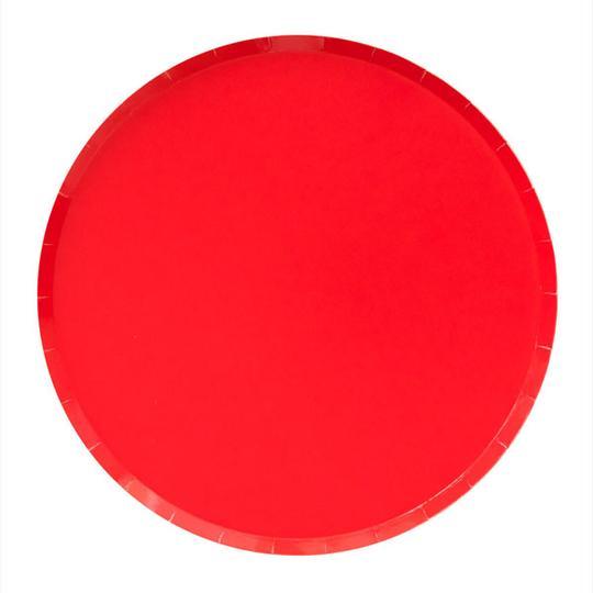 Oh Happy Day Cherry Red Large Plates | Revelry Goods Modern Party Shop