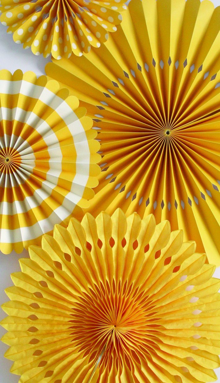 My Mind's Eye Yellow Party Fans – Revelry Goods